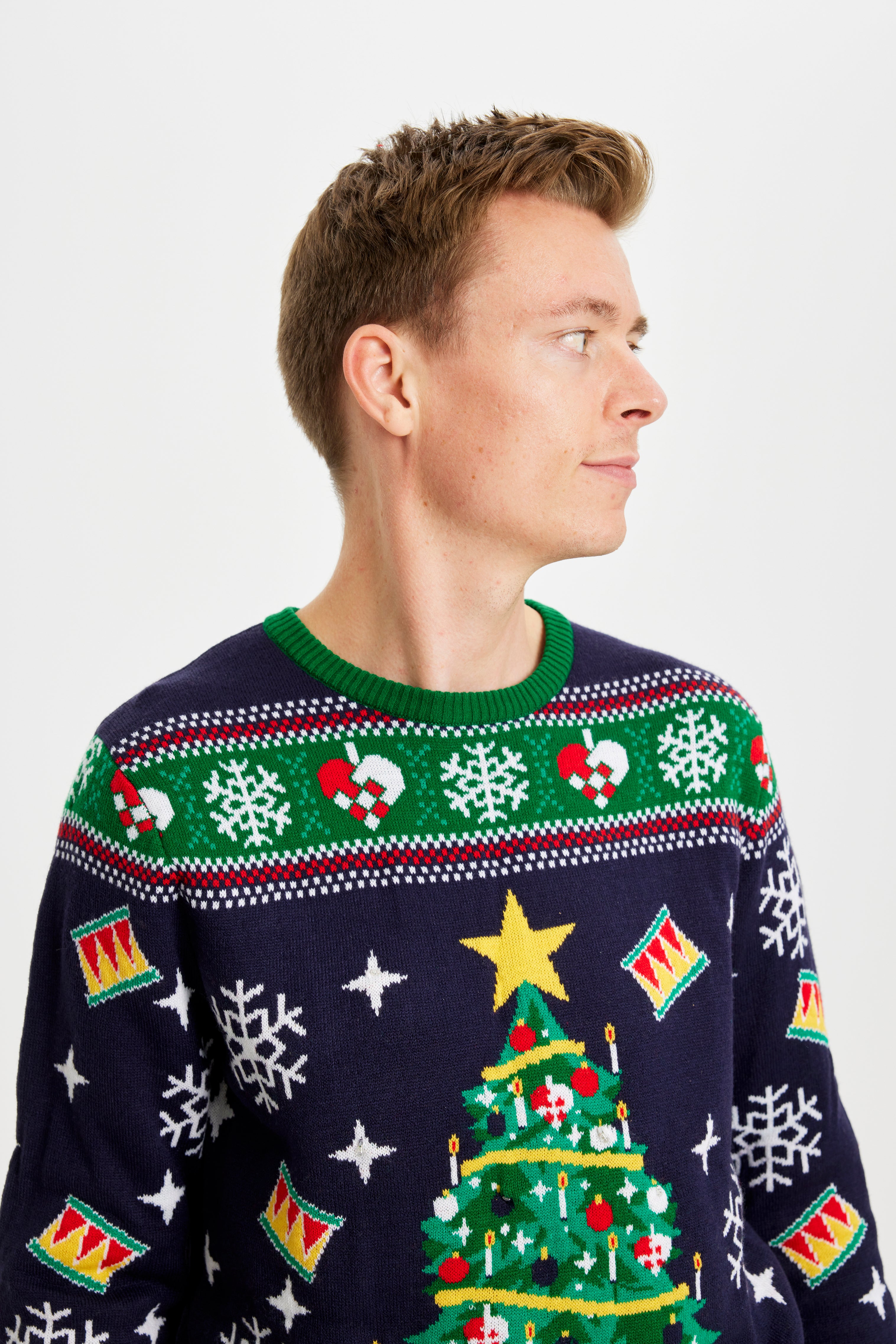 Herre Julesweater med LED | Lys op din Jul med Jule-Sweaters